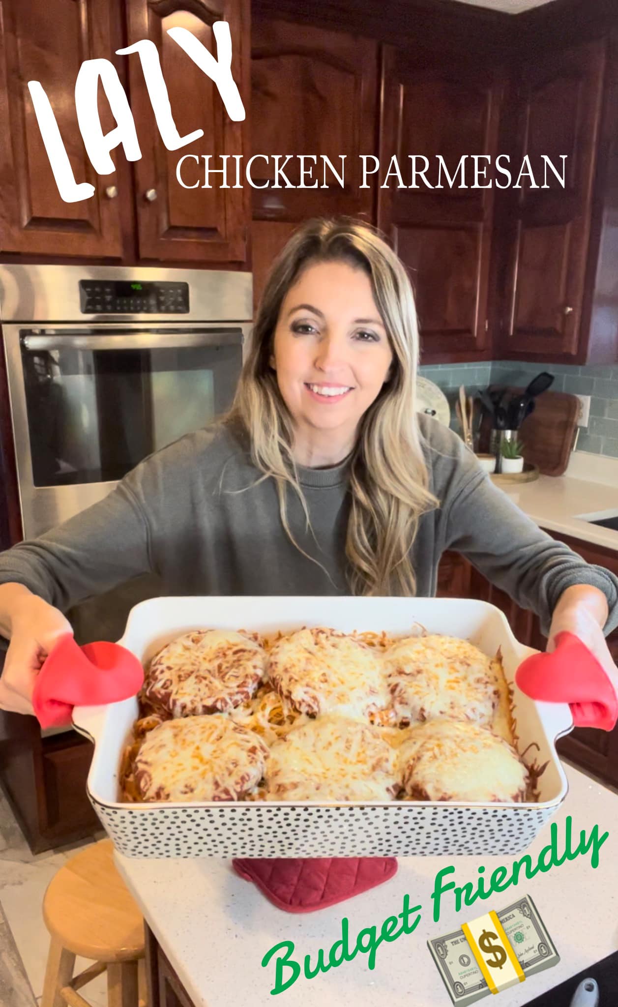 Easy Chicken Parmesan Baked Spaghetti - Chase Laughter